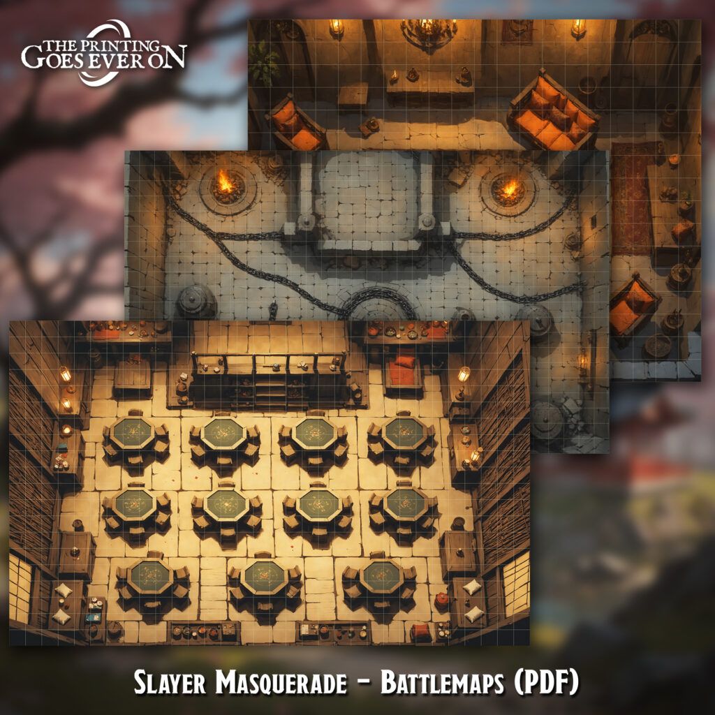 Slayer Masquerade - Adventure Kit PDF Resources | The Printing Goes Ever On