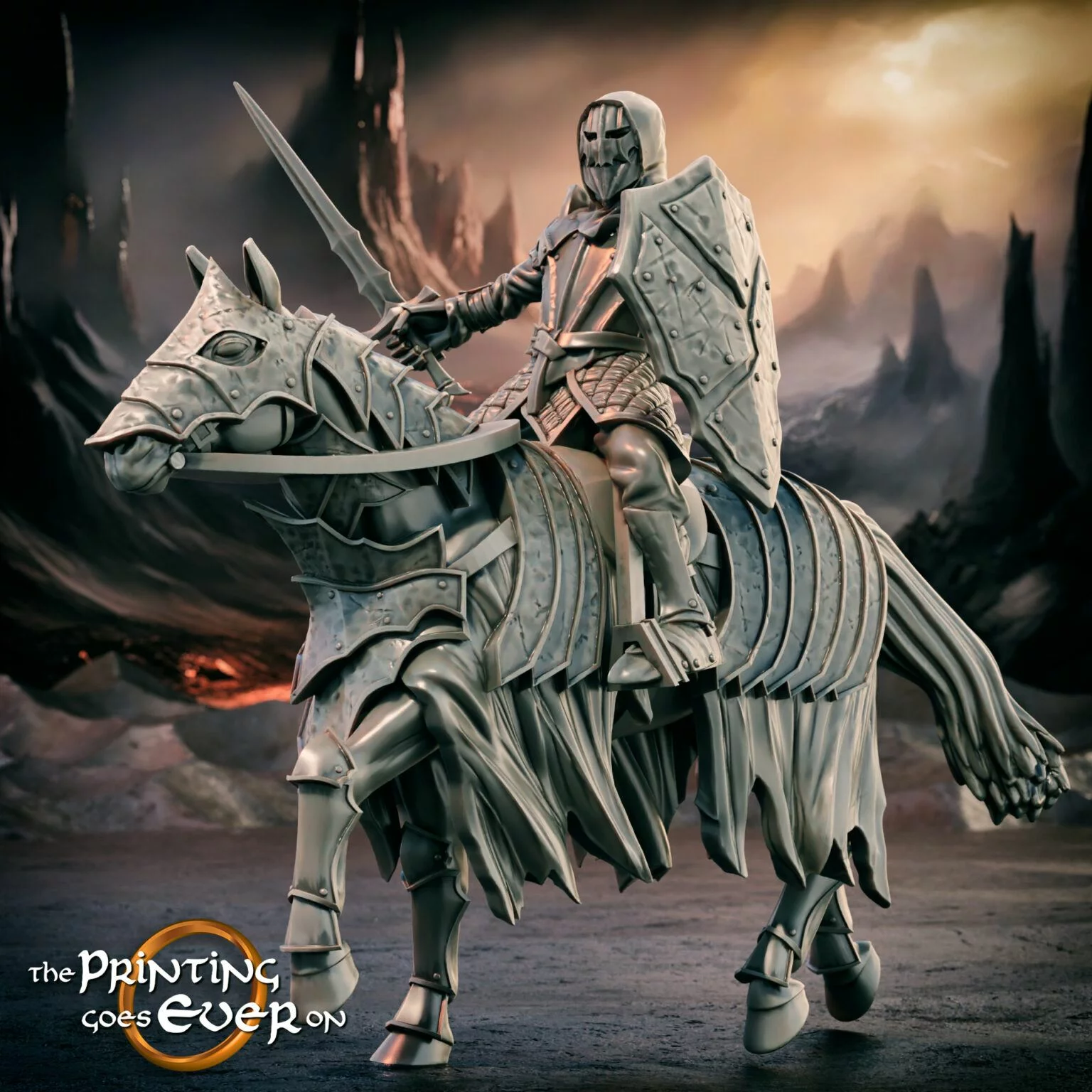 Shadow Knight - Mounted - Model B | The Printing Goes Ever On