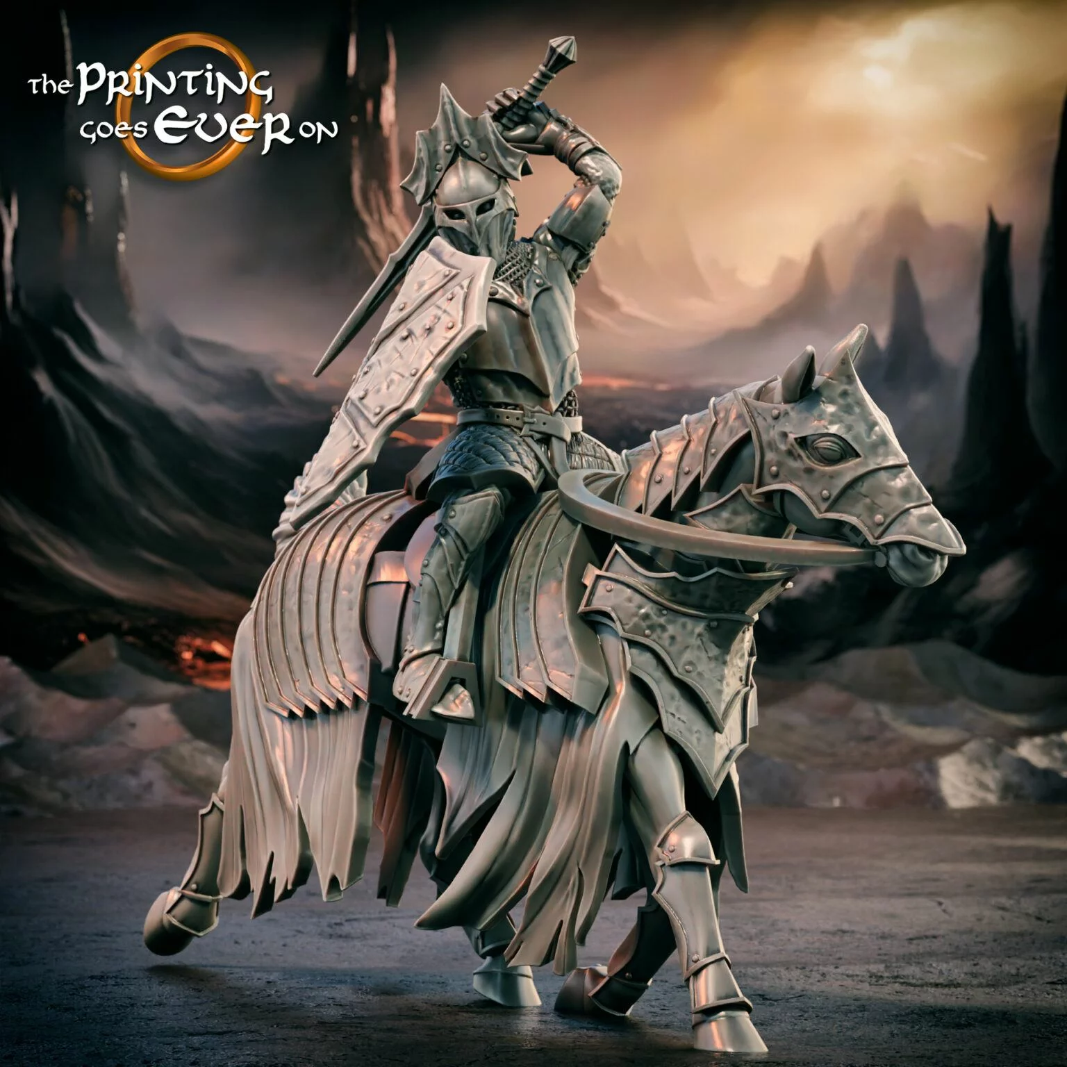 Shadow Knight - Mounted - Model D | The Printing Goes Ever On